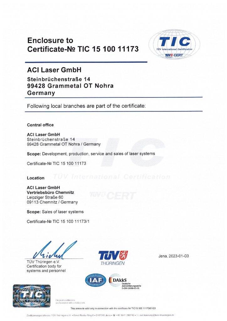 Gestión de calidad en ACI Laser - Nuestros principios