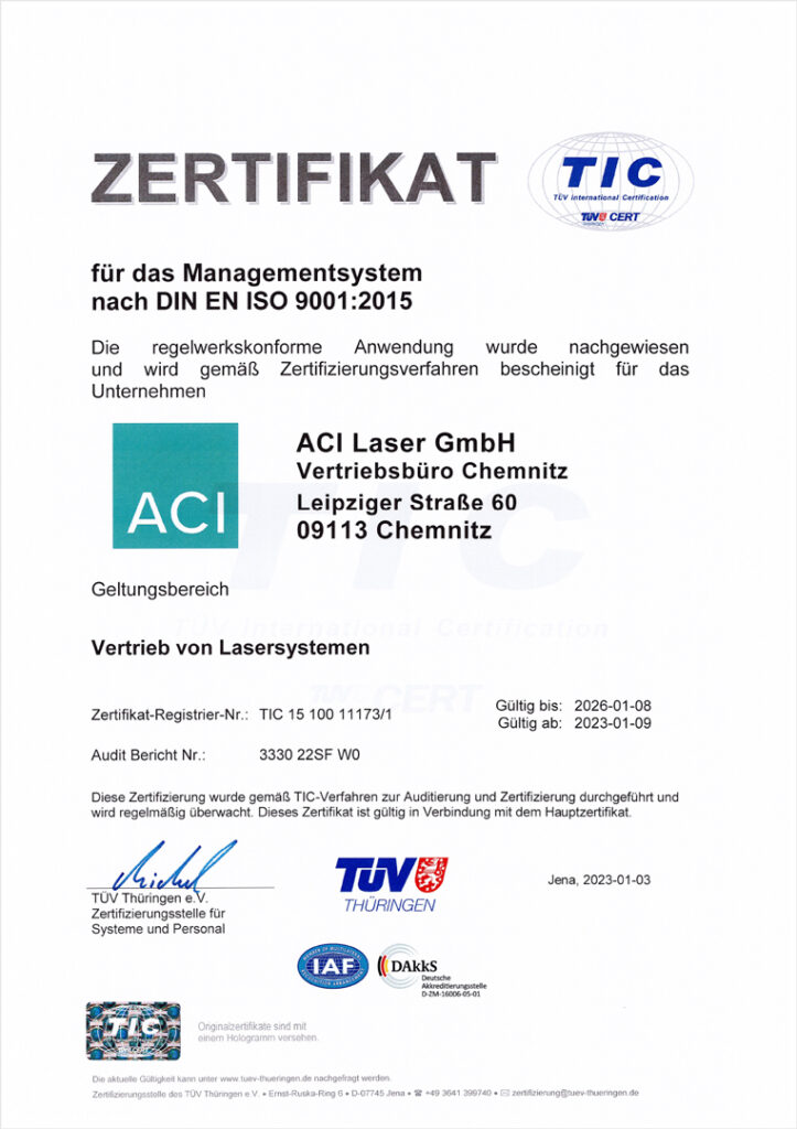 Qualitätsmanagement bei ACI Laser - Wie wir arbeiten
